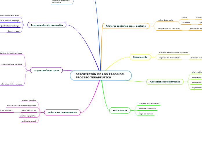 DESCRIPCIÓN DE LOS PASOS DEL PROCESO TERAP...- Mind Map